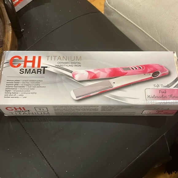 Chi | Bath & Body | Chi Smart Titanium Ceramic Digital Hairstyling Flat Iron Pink Watercolor ...